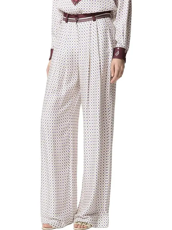 Pinko Ruth Pants - Multicolor White-burgundy-light Blue