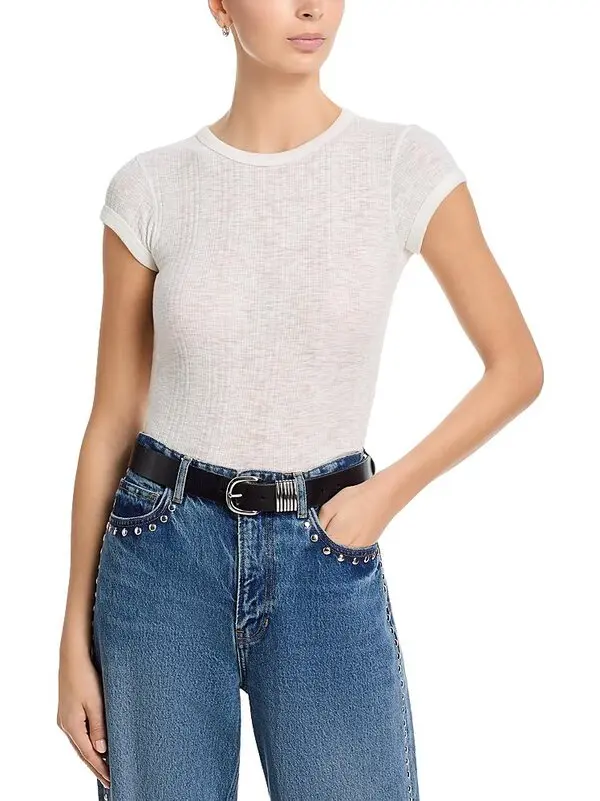 MOTHER The Itty Bitty Ringer Tee - Fluff