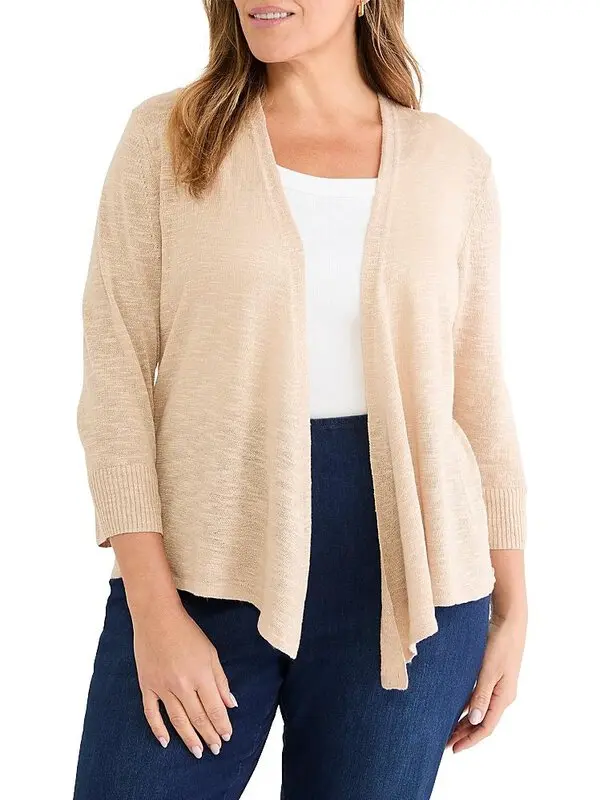 NIC+ZOE Slub Knit Four-way Cardigan - Jute