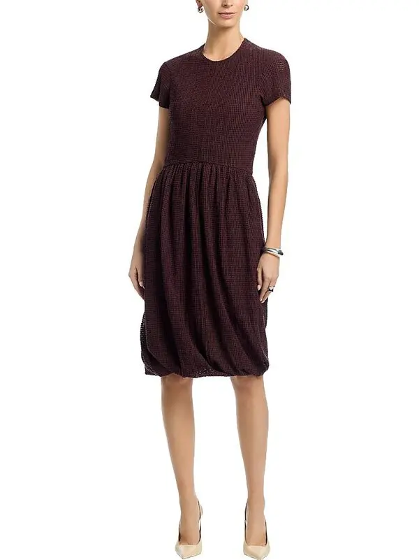 JIL SANDER Short Sleeve Balloon Dress - Plum