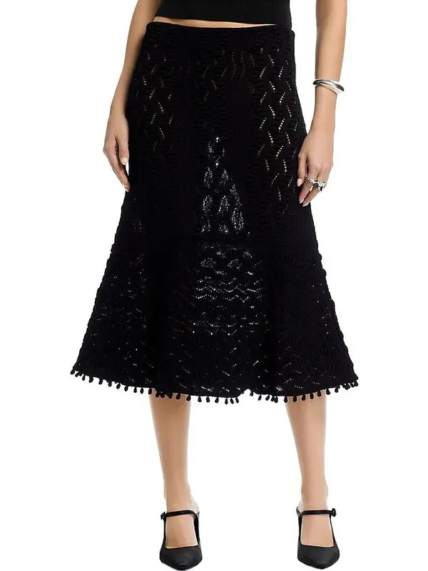 JIL SANDER Pull On Midi Skirt - Black