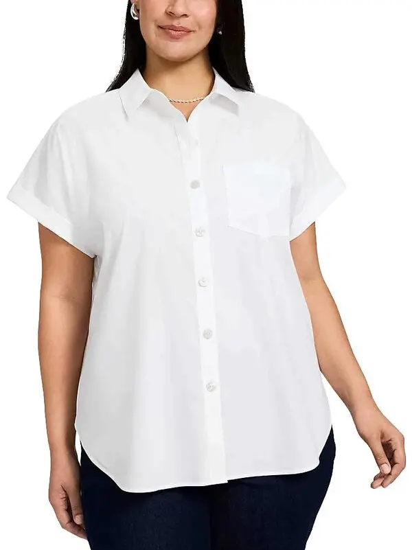 Foxcroft Abigail Short Sleeve Stretch Shirt - White