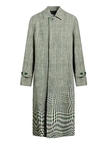 Burberry Single-breasted Glen Plaid Coat - Green