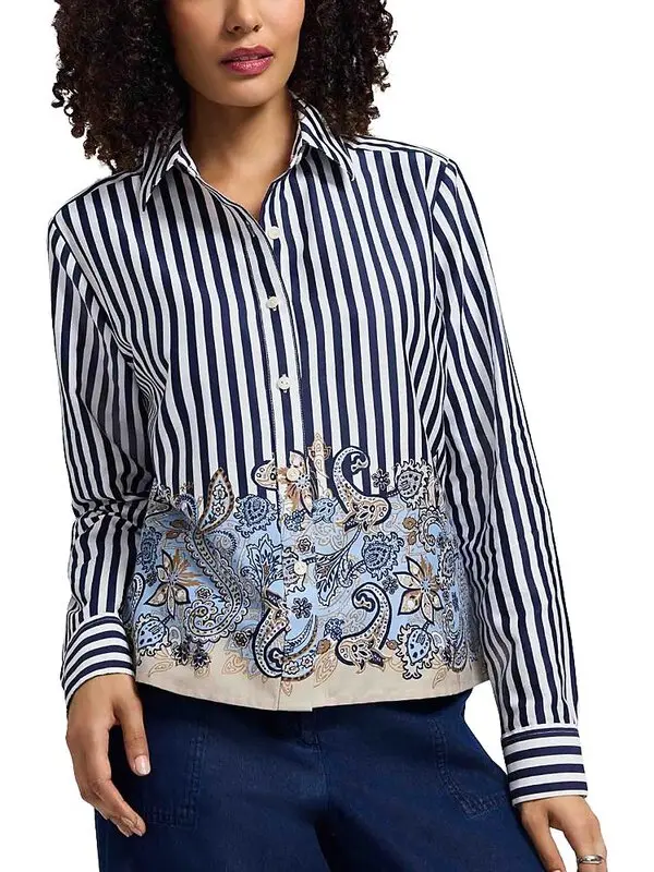 Foxcroft Jodie Mixed Print Shirt - Blue Multi
