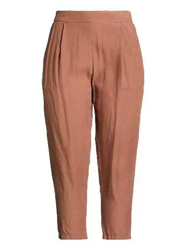 120% Lino Tapered Linen Pants - Brown