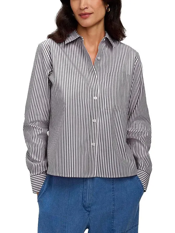 Foxcroft Striped Shirt - Black/ White