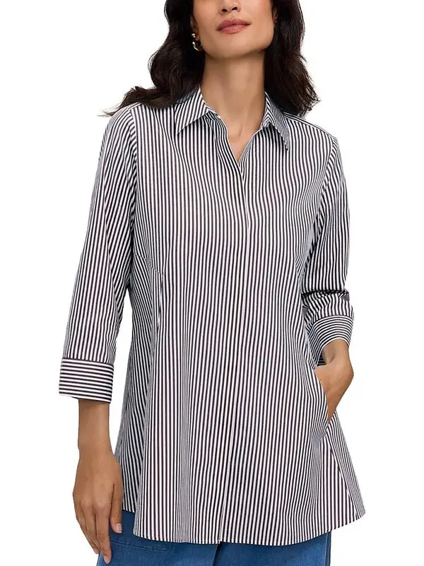 Foxcroft Cici Stripe Shirt - Black/ White