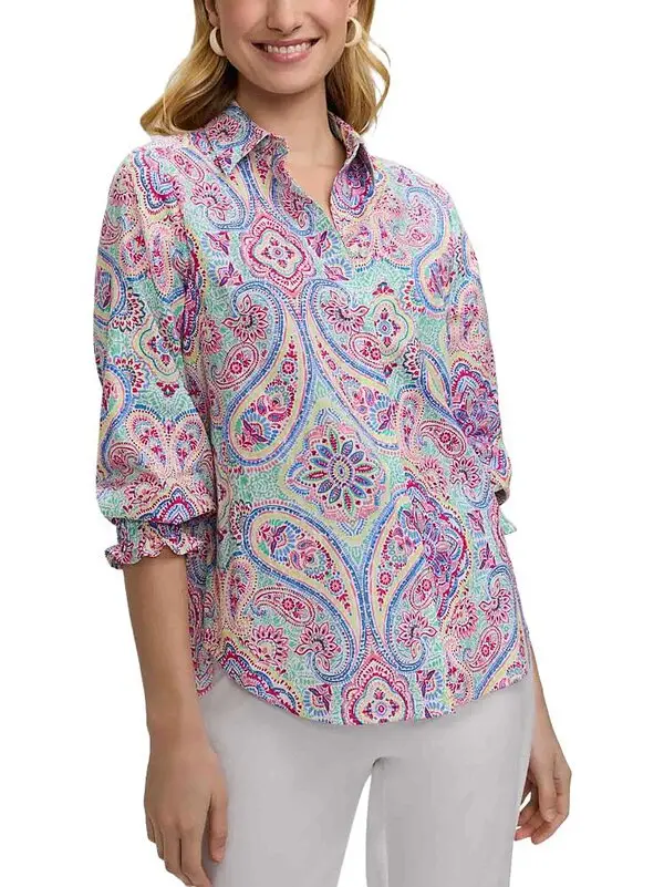Foxcroft Olivia Paisley Print Top - Multi