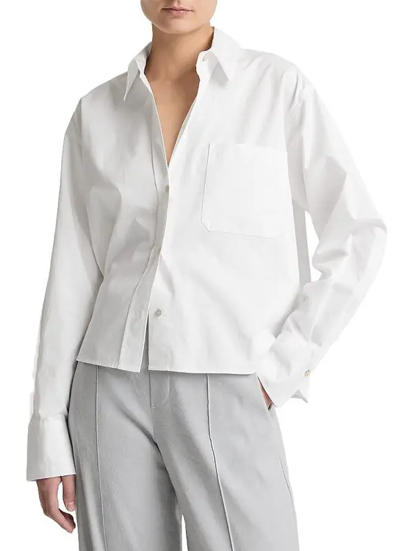 Vince Cropped Shirt - Optic White