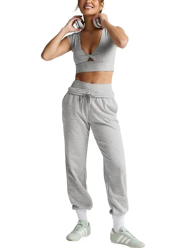 Beyond Yoga Get It Twisted Cropped Top - Silver Mist