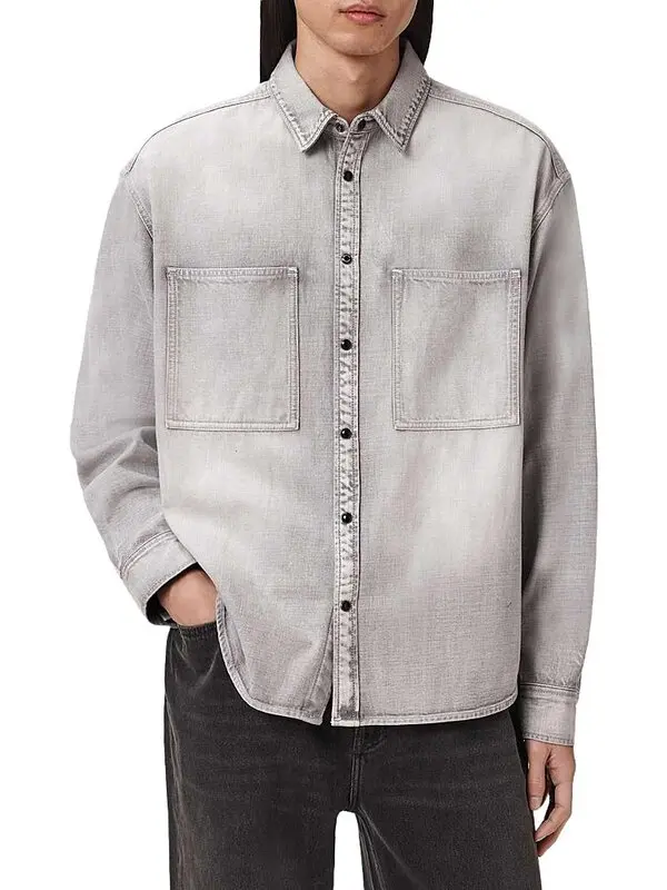 ALLSAINTS Denim Shirt - Light Grey