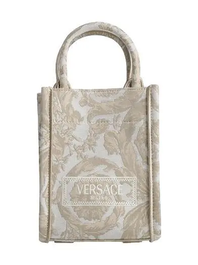 Versace Handbag In Polyamide, Cotton, Polyester, And Acrylic - Beige