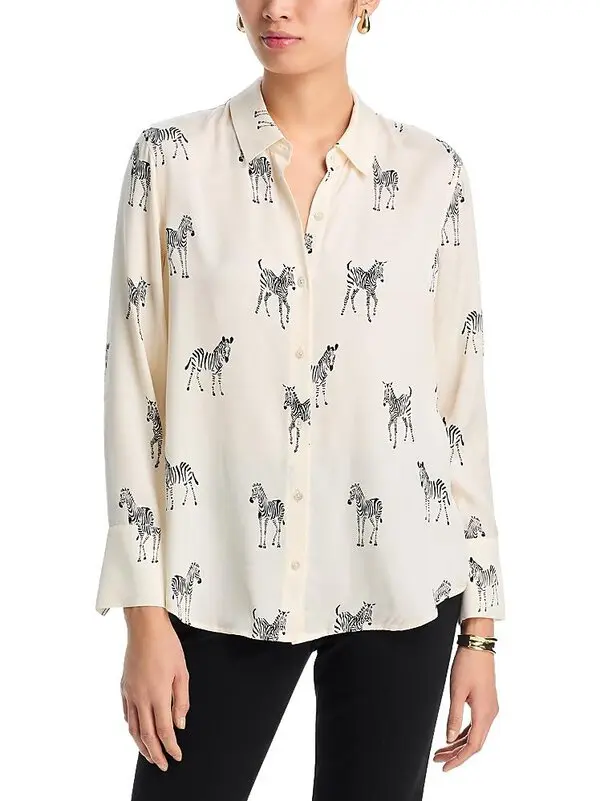 Rails Saige Zebra Shirt - Ivory Zebra