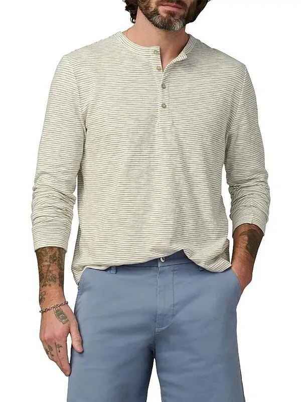 Joe's Jeans Stripe Henley Shirt - Seagrass