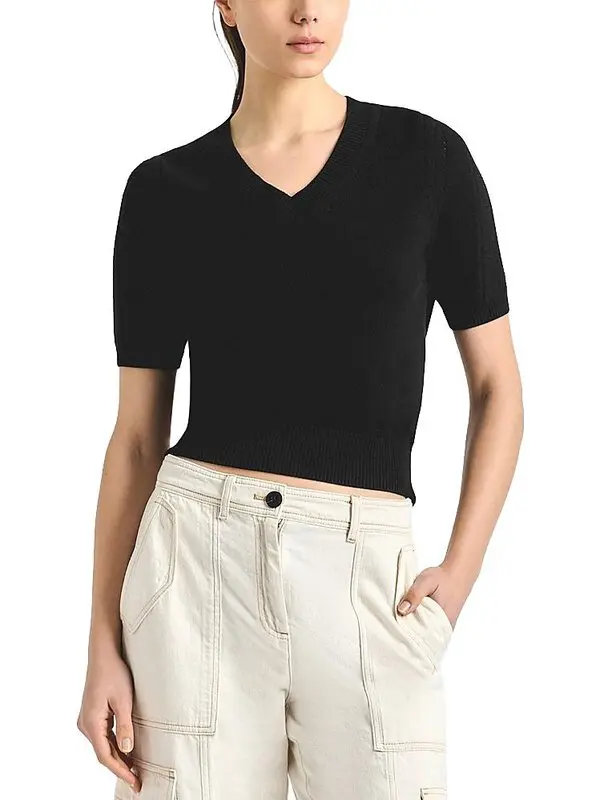 Derek Lam 10 Crosby Serenea Pointelle Sweater - Black