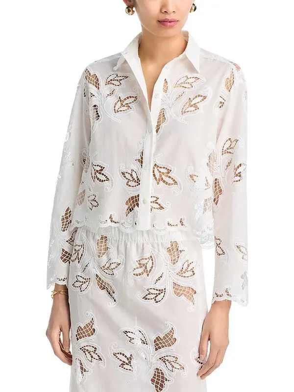 CISSA Long Sleeve Cropped Shirt - White