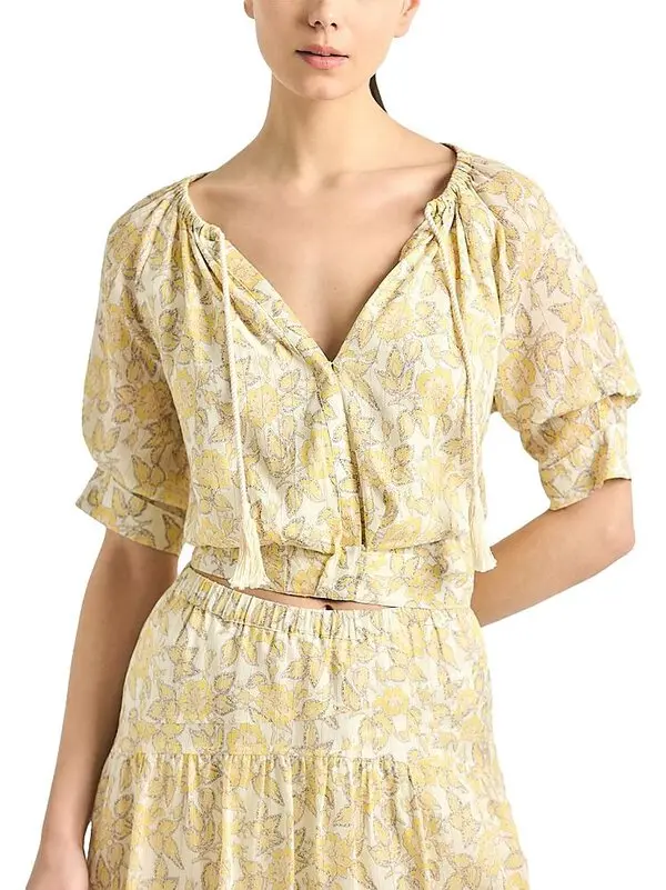 Derek Lam 10 Crosby Suri Printed Blouse - Valiase Yellow Floral