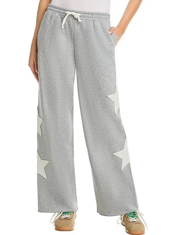 Vintage Havana Reverse Terry Wide Leg Pants - Grey