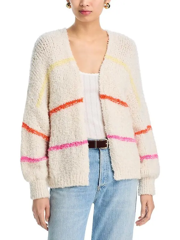 Vintage Havana Striped Cardigan - Ecru
