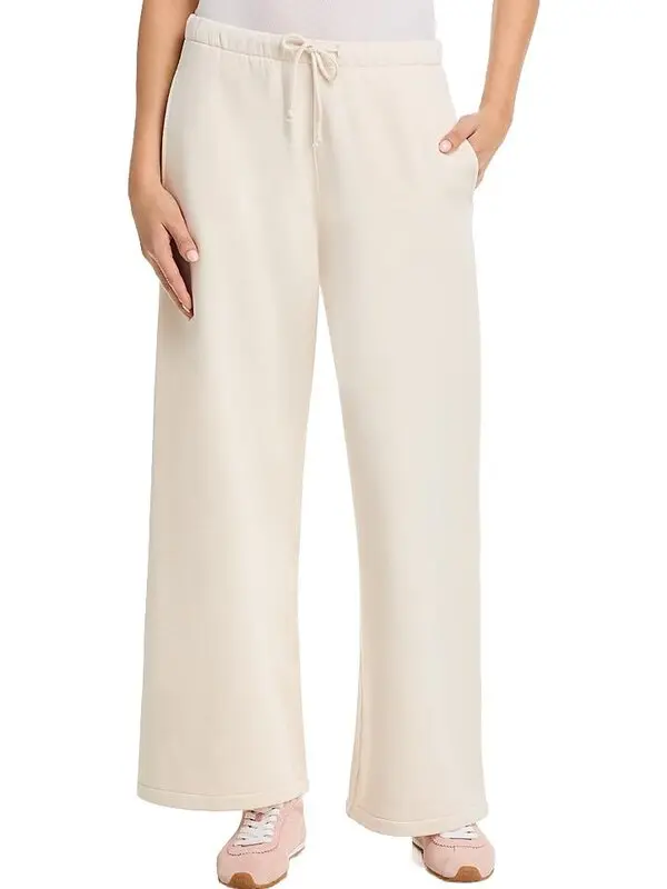 Vintage Havana Washed Heavyweight Garment Dye Wide Leg Pants - Vanilla