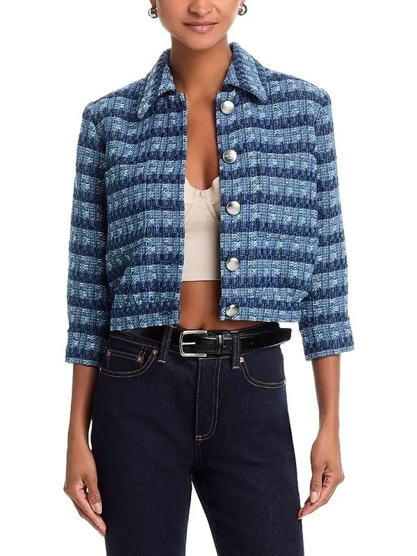 L'Agence Jia Crop Jacket - Blue Multi