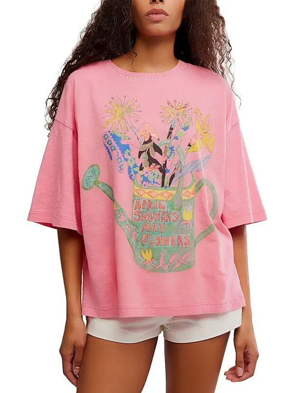 Free People In Spring Tee - Pink Poppy
