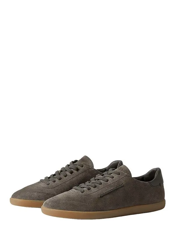 Zegna 232 Suede Sneakers - Dark Taupe