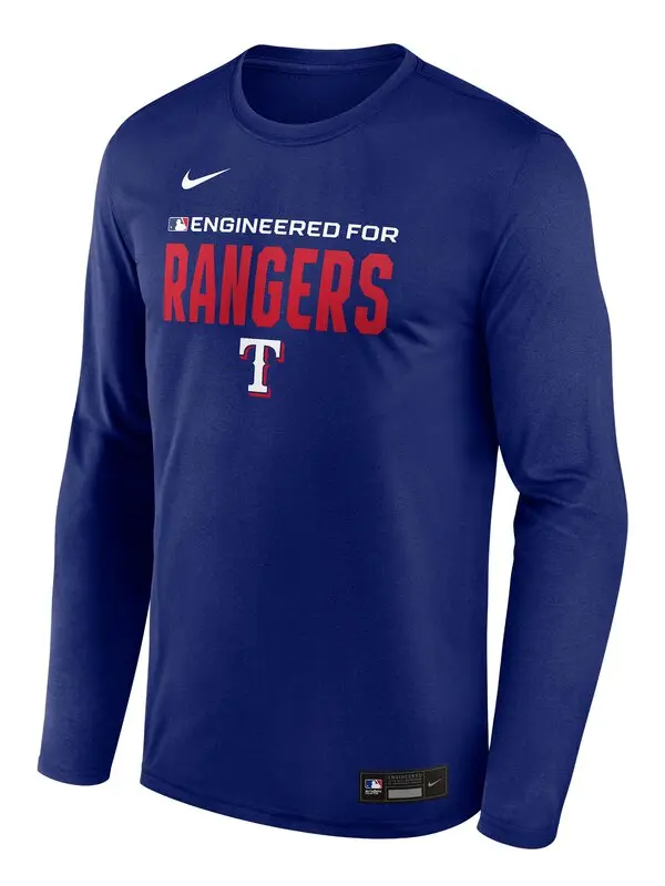 Nike Texas Rangers Authentic Collection Team Issue Dri-fit Mlb Long-sleeve T-shirt - Blue