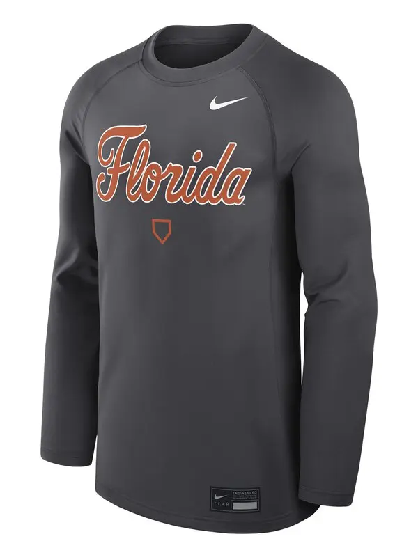 Nike Florida Dugout Game Time Dri-fit College Long-sleeve T-shirt - Grey