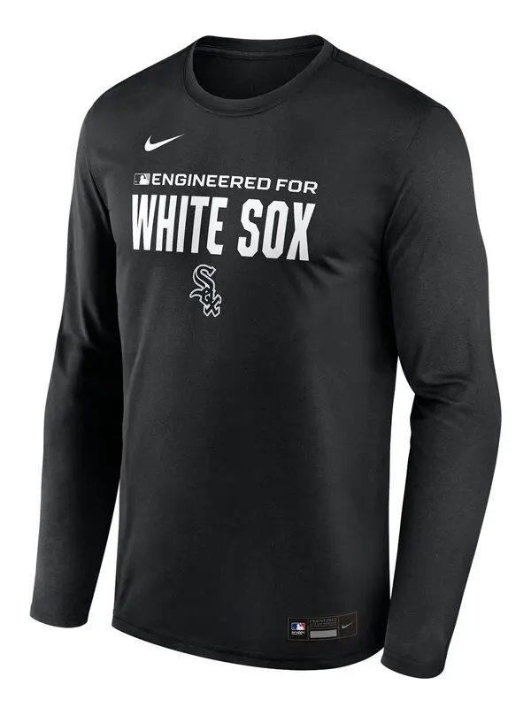Nike Chicago White Sox Authentic Collection Team Issue Dri-fit Mlb Long-sleeve T-shirt - Black