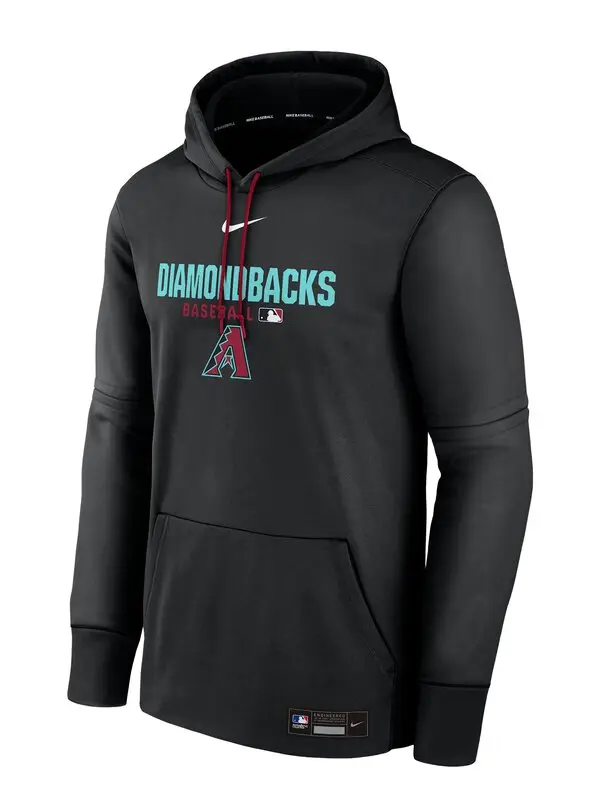 Nike Arizona Diamondbacks Authentic Collection Therma Mlb Pullover Hoodie - Black