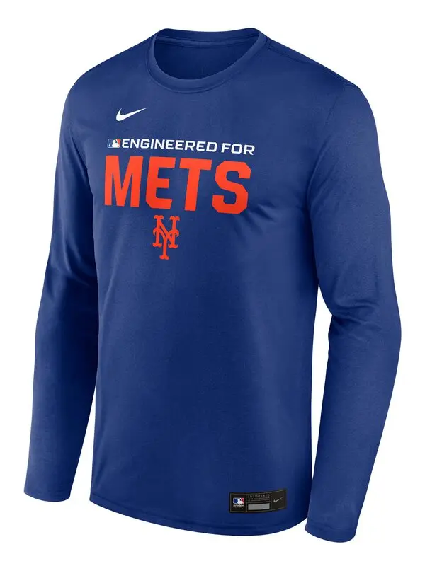 Nike New York Mets Authentic Collection Team Issue Dri-fit Mlb Long-sleeve T-shirt - Blue