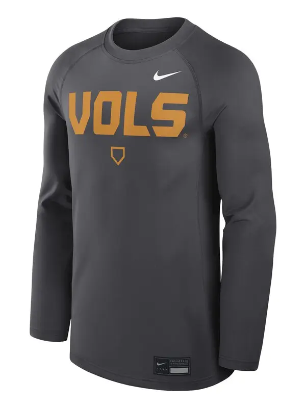 Nike Tennessee Dugout Game Time Dri-fit College Long-sleeve T-shirt - Grey