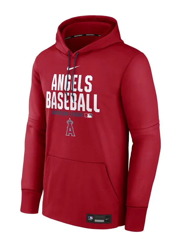 Nike Los Angeles Angels Authentic Collection Therma Mlb Pullover Hoodie - Red