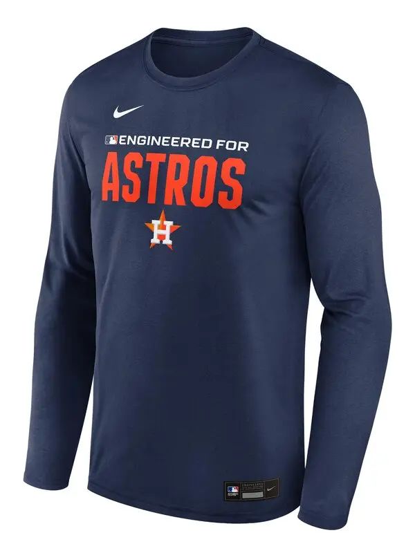 Nike Houston Astros Authentic Collection Team Issue Dri-fit Mlb Long-sleeve T-shirt - Blue