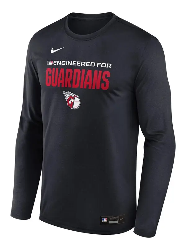Nike Cleveland Guardians Authentic Collection Team Issue Dri-fit Mlb Long-sleeve T-shirt - Blue