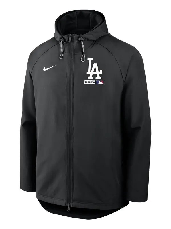 Nike Los Angeles Dodgers Authentic Collection Therma-fit Mlb Full-zip Hooded Jacket - Black