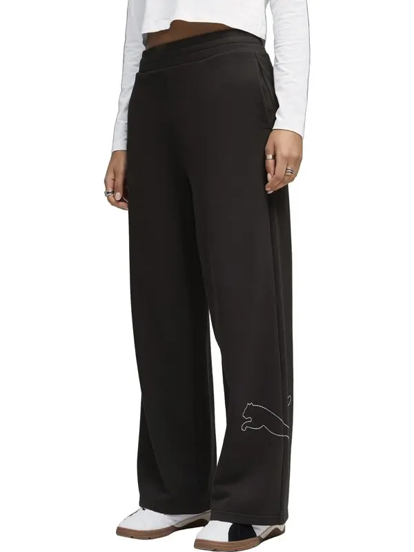 PUMA High-waisted Wide Leg Pants - Black