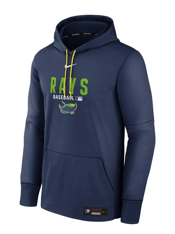 Nike Tampa Bay Rays Authentic Collection Therma Mlb Pullover Hoodie - Blue