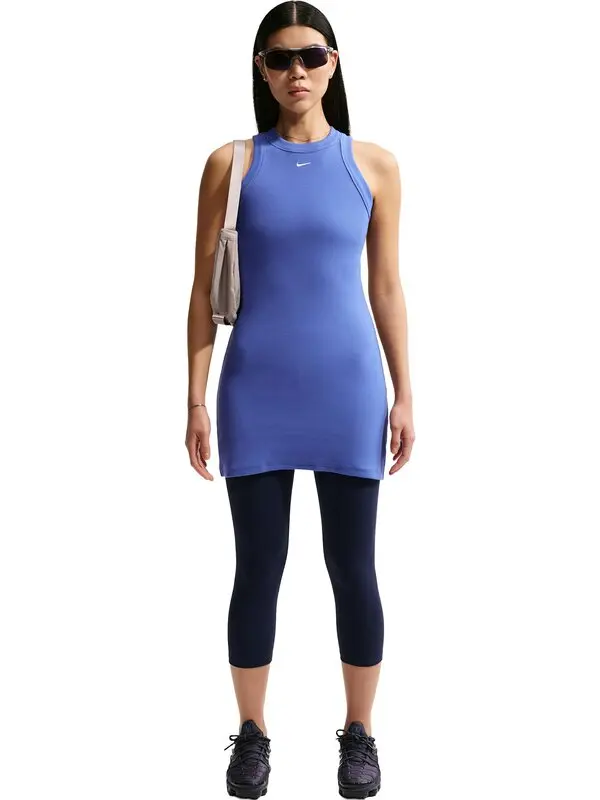 Nike Sportswear Chill Knit Tight Ribbed Tank Top Dress - Blue