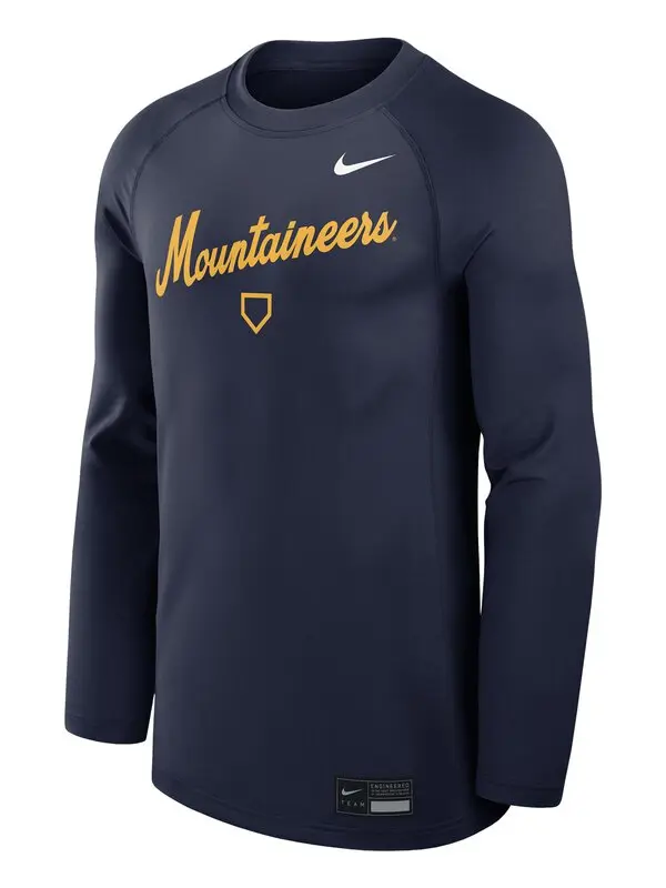 Nike West Virginia Dugout Game Time Dri-fit College Long-sleeve T-shirt - Blue