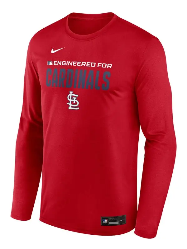 Nike St. Louis Cardinals Authentic Collection Team Issue Dri-fit Mlb Long-sleeve T-shirt - Red