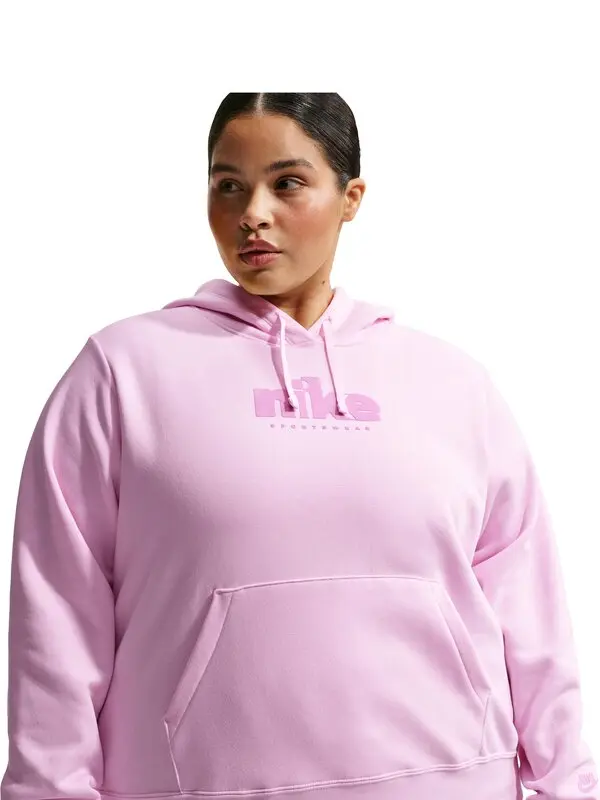 Nike Sportswear Club Fleece Graphic Pullover Hoodie - Pink