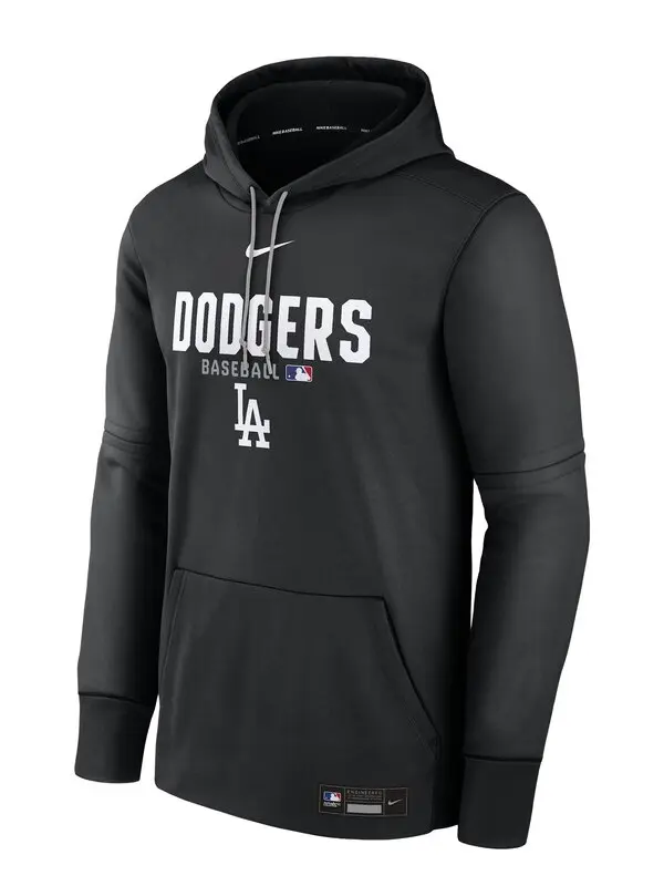 Nike Los Angeles Dodgers Authentic Collection Therma Mlb Pullover Hoodie - Black