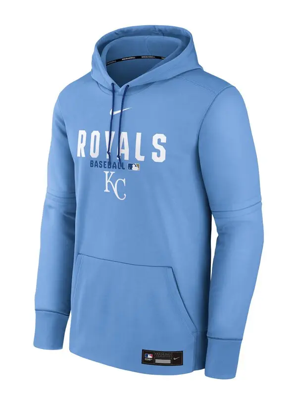 Nike Kansas City Royals Authentic Collection Therma Mlb Pullover Hoodie - Blue