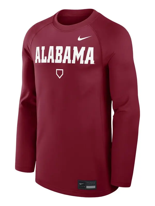 Nike Alabama Dugout Game Time Dri-fit College Long-sleeve T-shirt - Red