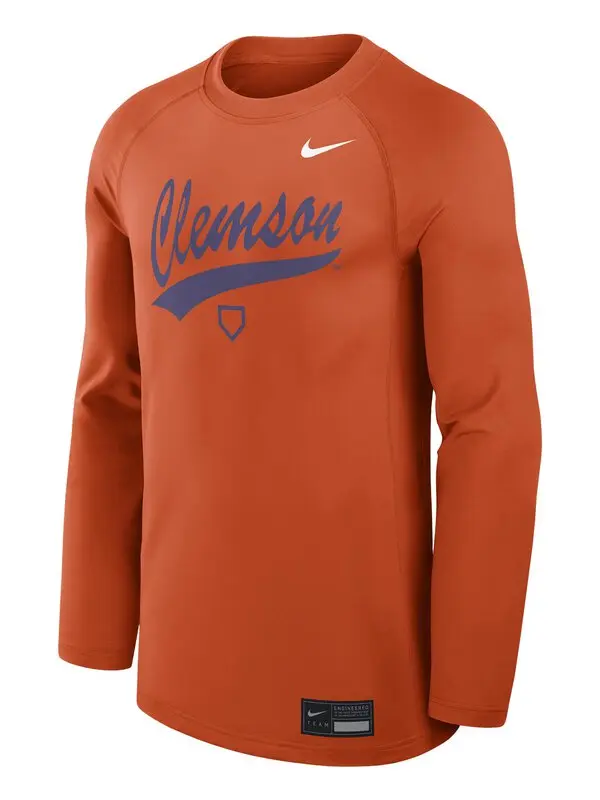 Nike Clemson Dugout Game Time Dri-fit College Long-sleeve T-shirt - Orange