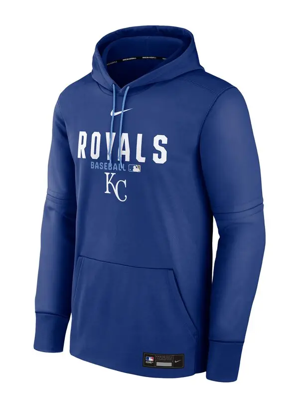 Nike Kansas City Royals Authentic Collection Therma Mlb Pullover Hoodie - Blue