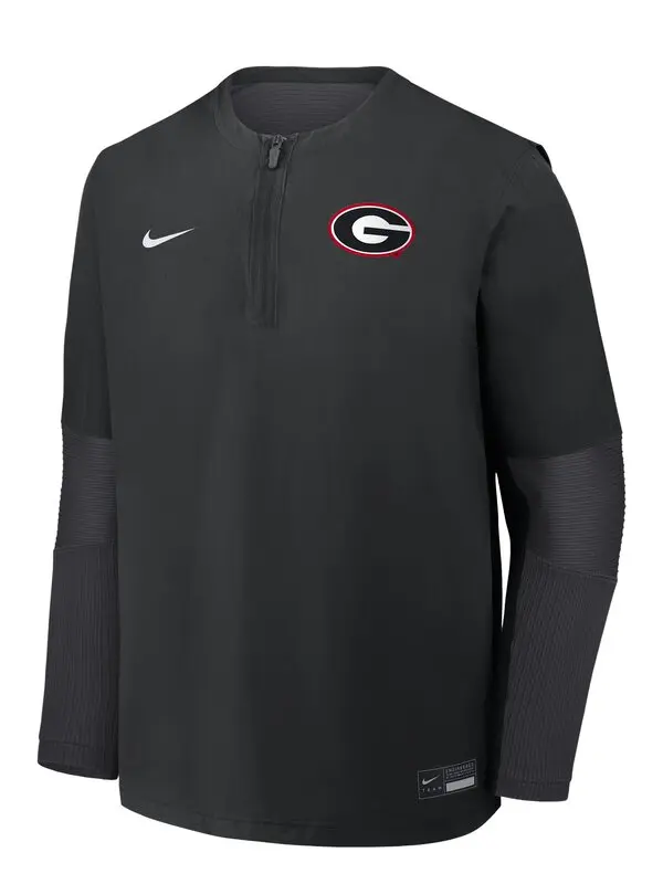Nike Georgia Dugout Dri-fit College 1/4-zip Long-sleeve Windshirt - Black