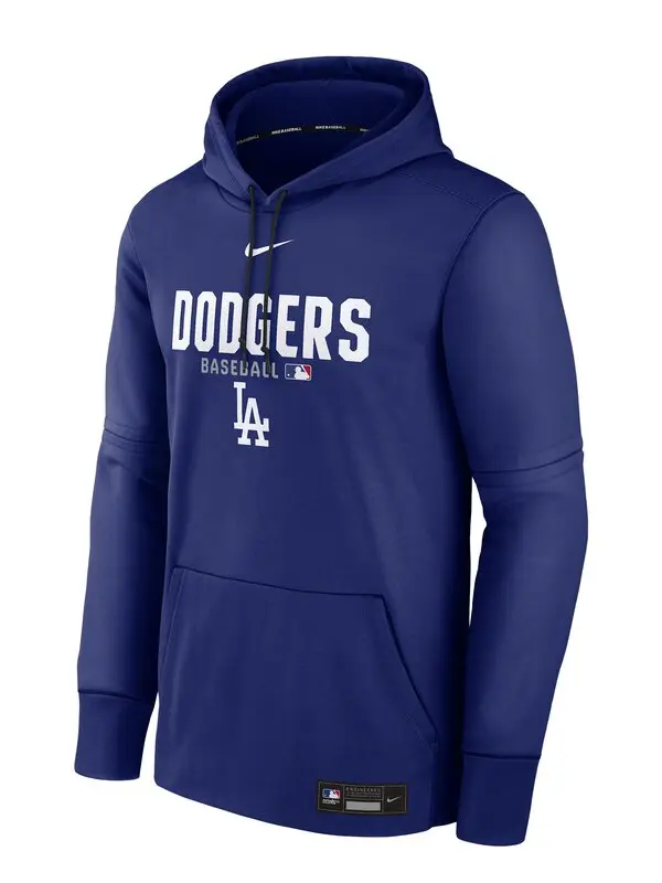 Nike Los Angeles Dodgers Authentic Collection Therma Mlb Pullover Hoodie - Blue